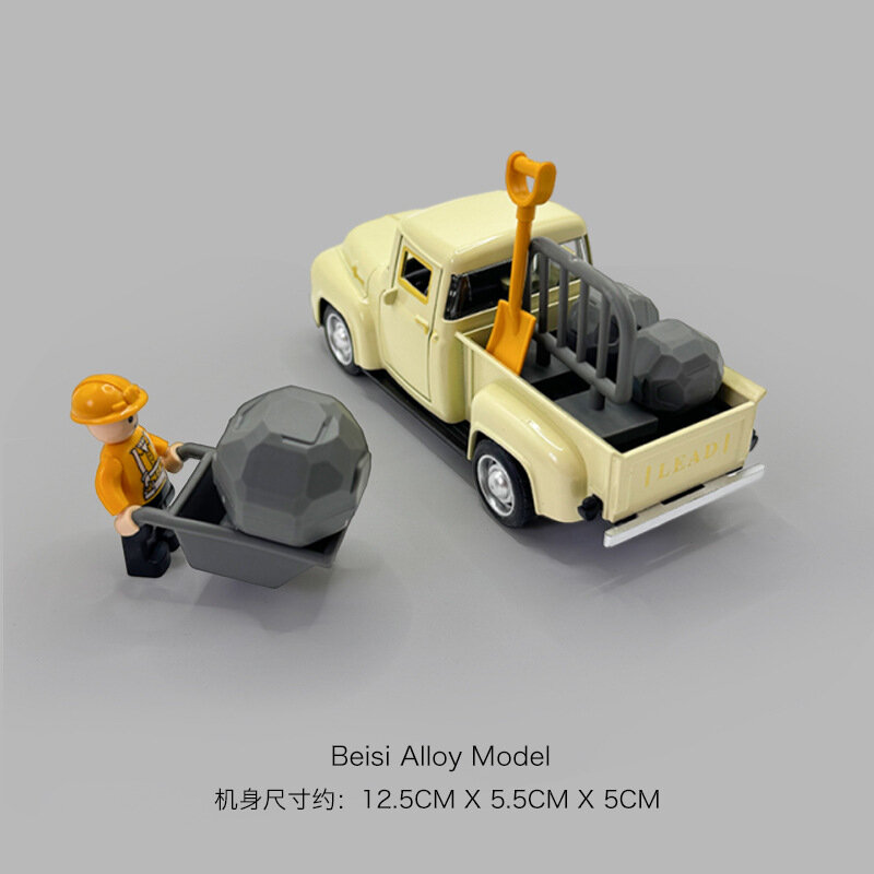 В коробке, модель автомобиля в стиле ретро, классика, винтаж, пикап, масштаб 1:32, из сплава, имитация детской игрушечной машинки.