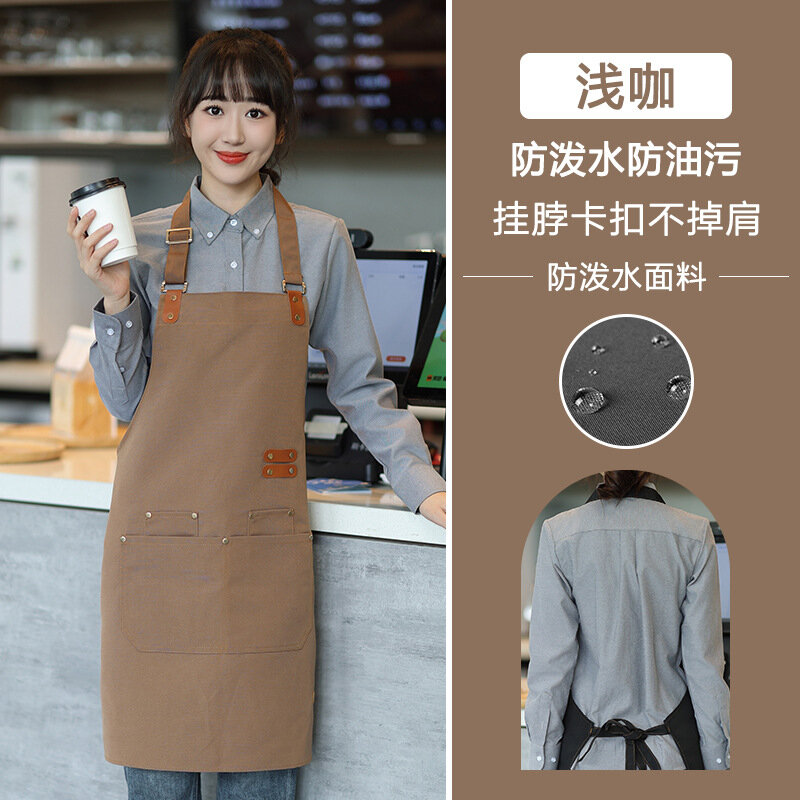 Новый водонепроницаемый и маслостойкий фартук с индивидуальным логотипом, печатный холщовый рабочий фартук, грязеотталкивающий кухонный рекламный фартук с перекрестным кроем