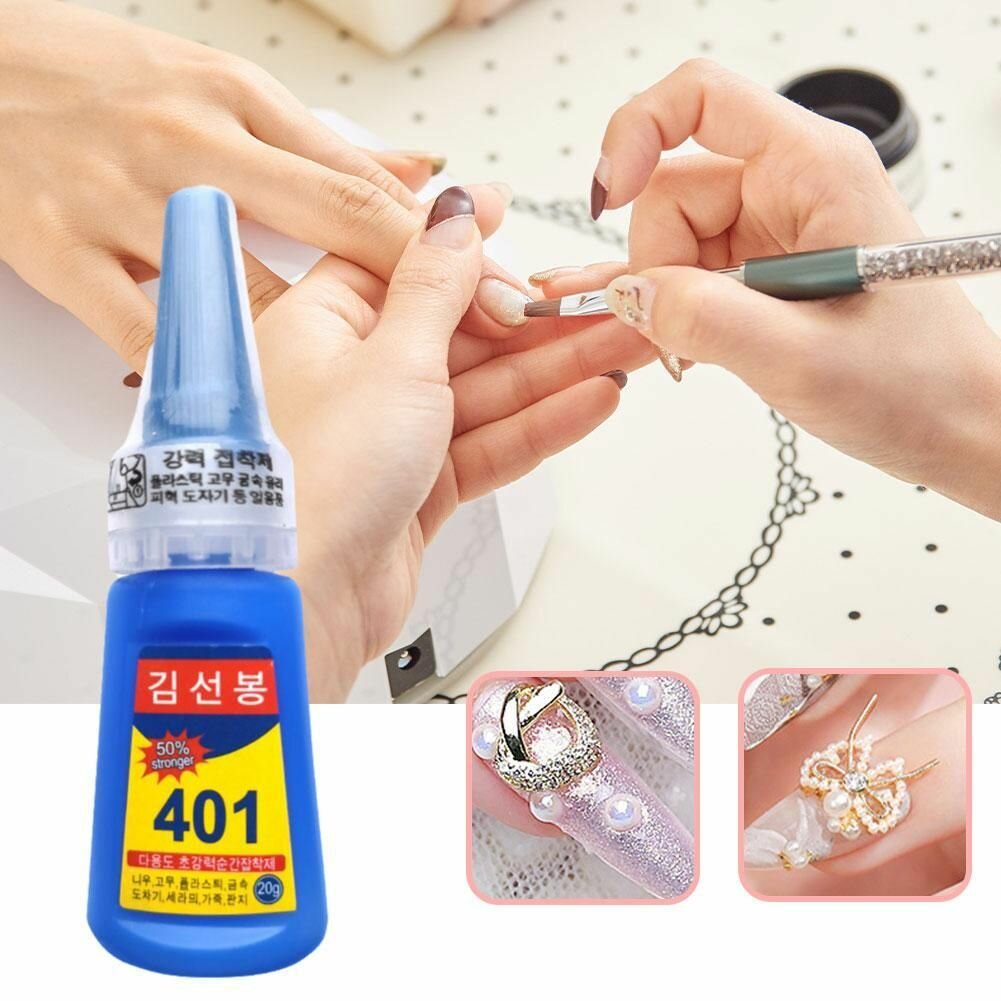 Клей для накладных ногтей, страз и украшений, для наращивания и ремонта 20 мл