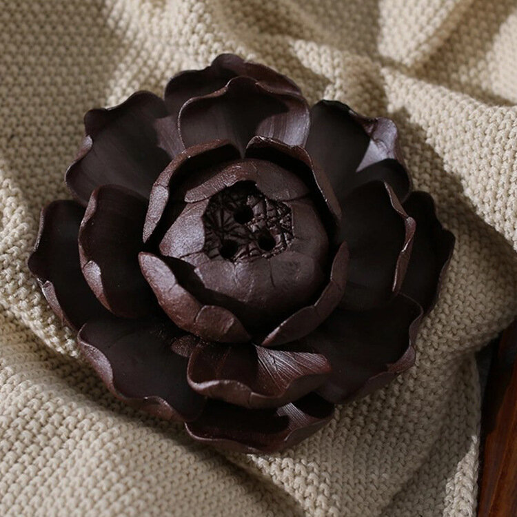 Керамический держатель для благовоний в форме лотоса, креативный ароматерапевтический горелка для дома, поднос для агарового дерева, глиняный орнамент для благовоний, горелка для благовоний