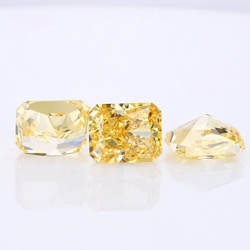 Циркон Гусь Желтый Прямоугольник Ледяная Огранка 8х10 мм