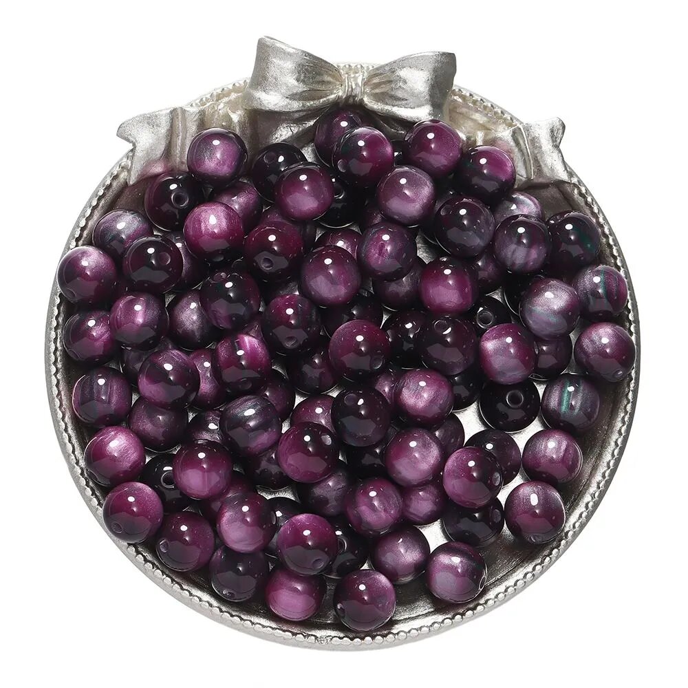 Бусины на нитке, камень кошачий глаз бисер ,8мм, 20 шт.