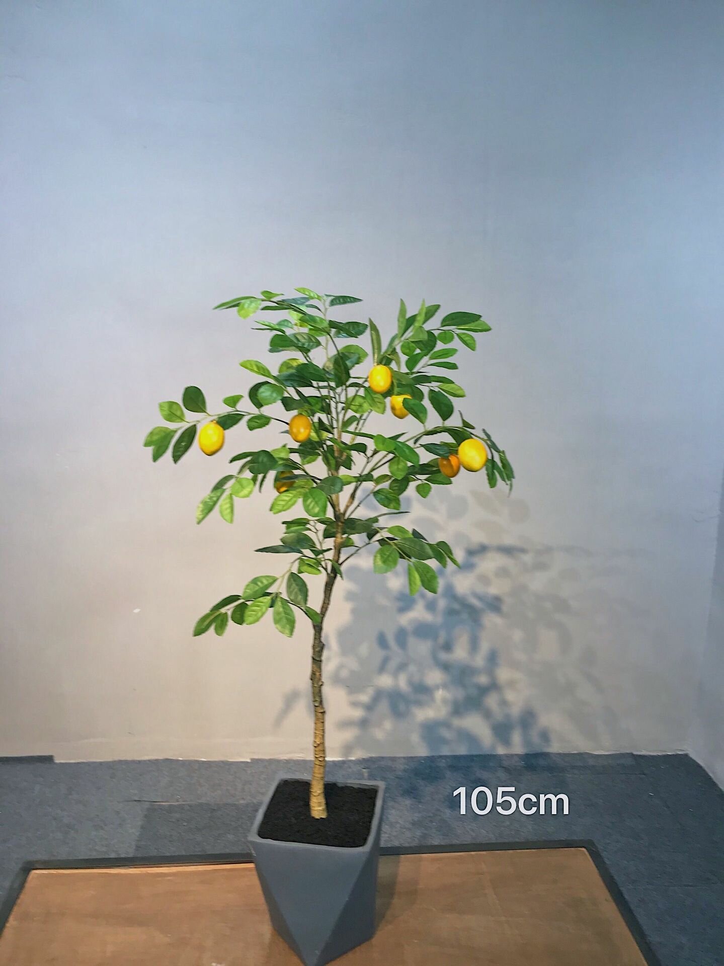 Большое искусственное лимонное дерево в горшке, домашнее напольное растение с длинными ветвями и листьями, с фруктами, декор для гостиной, орнамент, фруктовое дерево