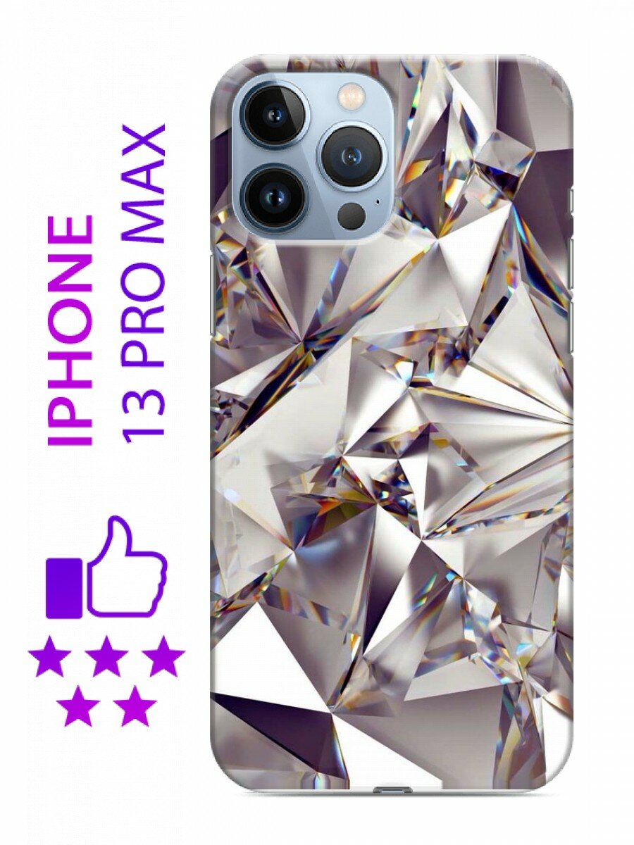 Чехол для Iphone 13 Pro Max с принтом для женщин с текстурой Кристалла (Айфон 13 Про Макс)