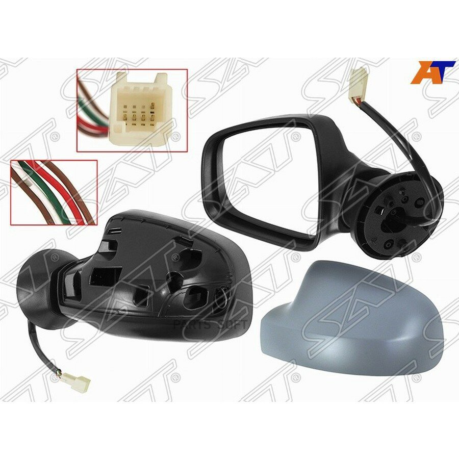 Зеркало LADA Largus 12-21 / Nissan Terrano 14-22 (Слева/ Обогрев/ Регулировка/ 5 контактов/ с наклад от официального дистрибьютора, SAT, артикул STDC01940D2