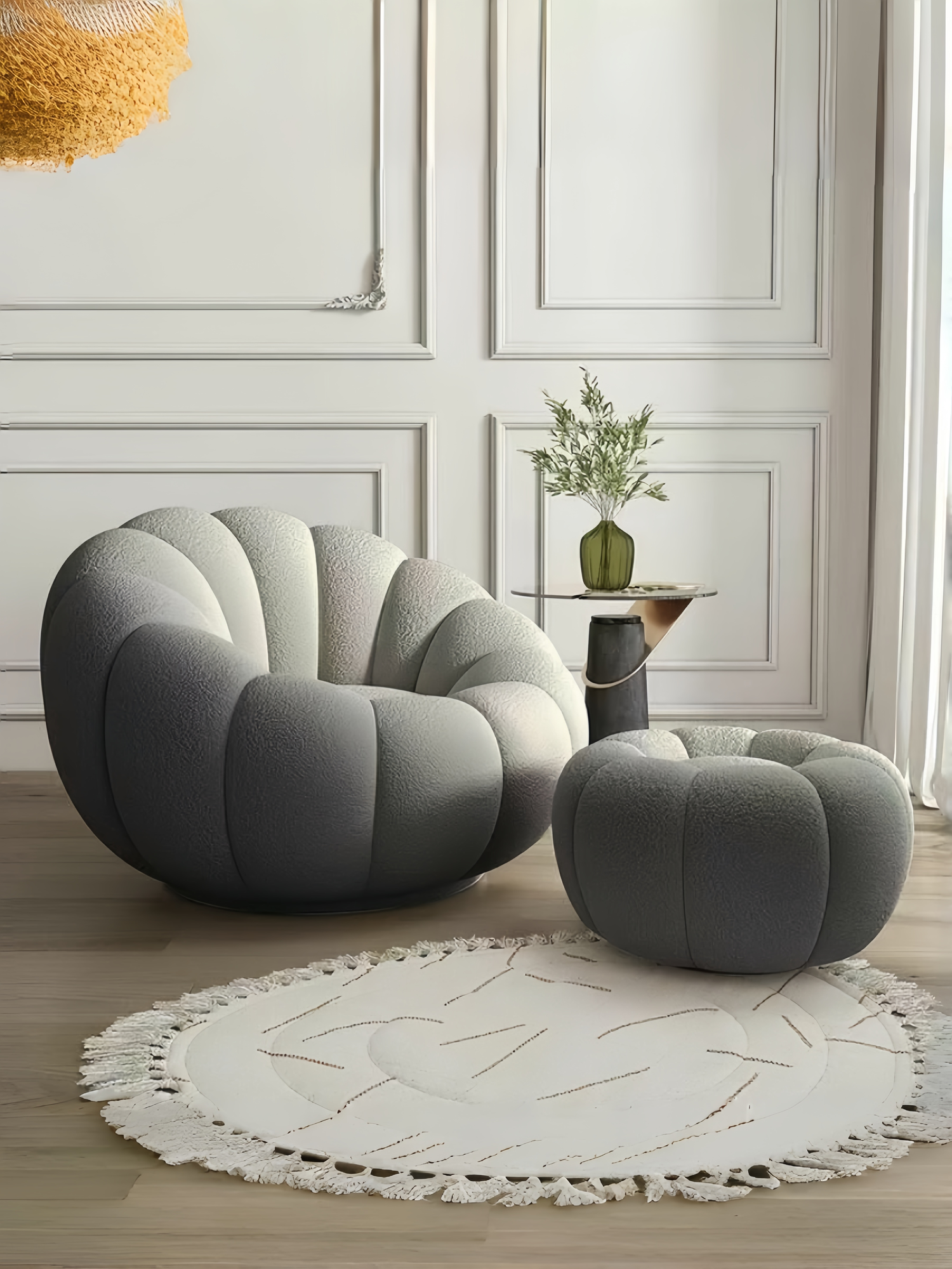 Кресло SARIWEN 80x80x50 см, наполнение пенополистирол, велюр, 2 шт