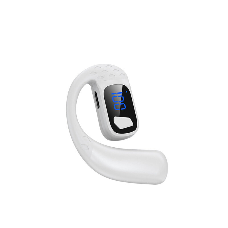 Беспроводные наушники T30pro Bluetooth с цифровым дисплеем, крепление на ухо, для спорта, белые, в коробке