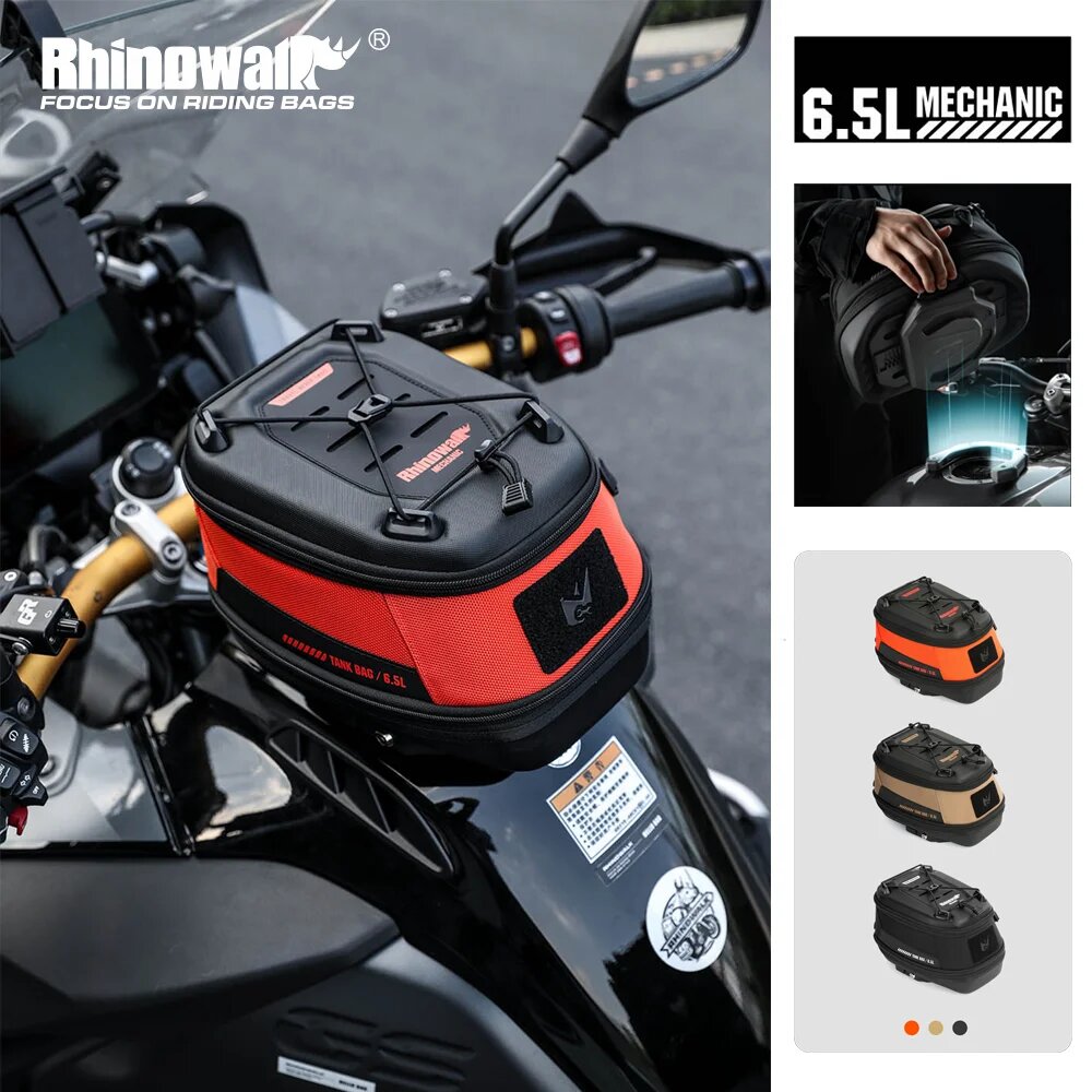 Сумка на бак для мотоцикла Rhinowalk, 6,5 л, быстросъемный магнитный чемодан для верховой езды, подходит для BMW KTM Beneli HONDA CFMOTO DUCATI Some Moto