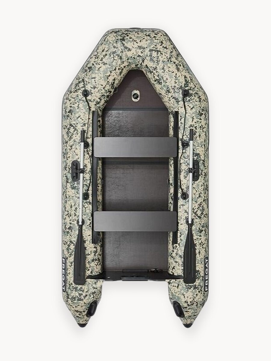 Лодка надувная ПВХ под мотор для рыбалки Фрегат 320 ЕК с килем, сварные швы, камуфляж