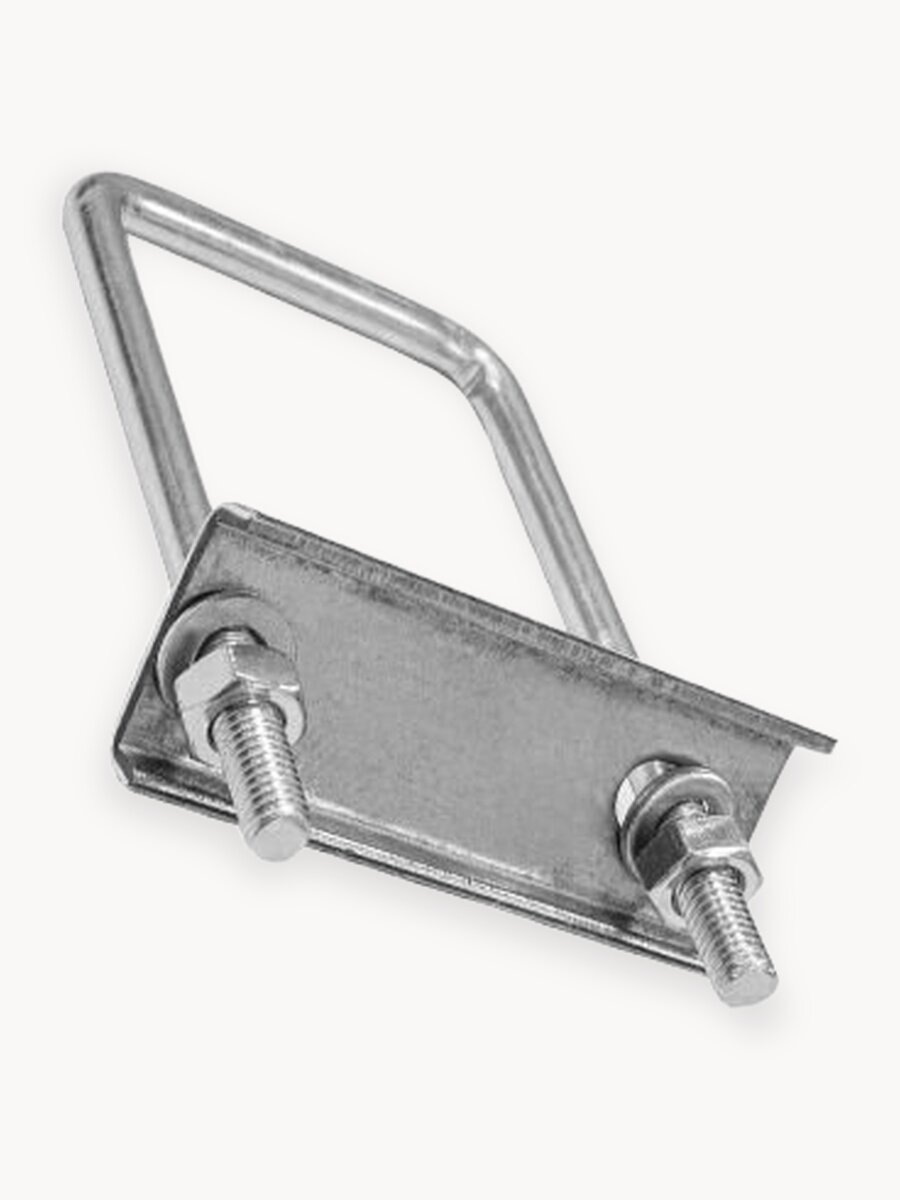 Хомут 80х80 мм оцинкованный. Набор 20 штук. Скоба крепежная для забора, крепление сетки к столбам