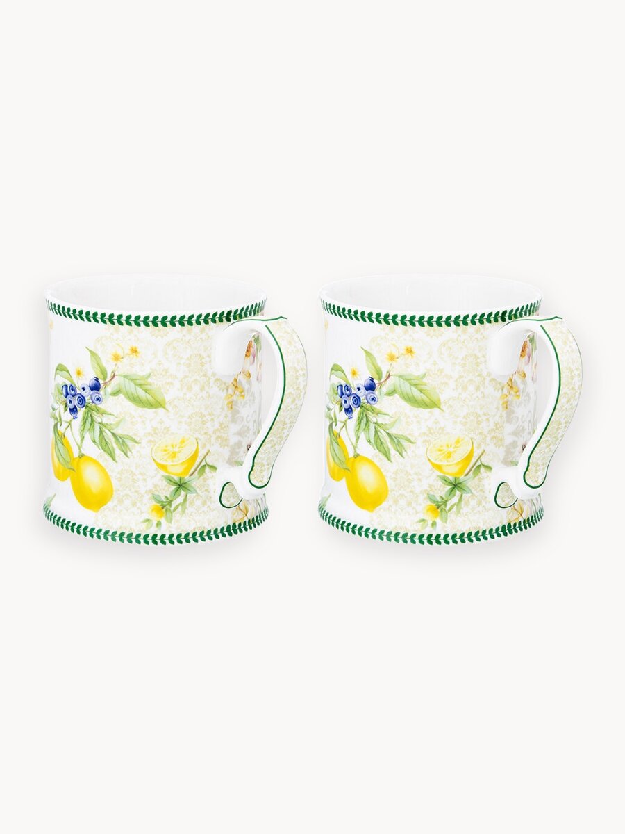 Кружка/ чашка для чая/ кофе 2 шт 380 мл Elan Gallery Лимоны, набор, Масленица