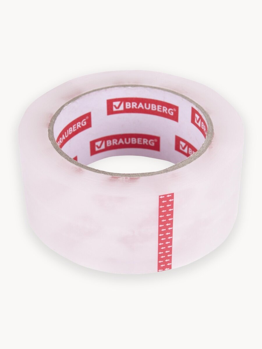 Клейкая лента упаковочная канцелярская односторонняя 48 мм х 100 м, прозрачная, 45 микрон, Brauberg Original, 440174