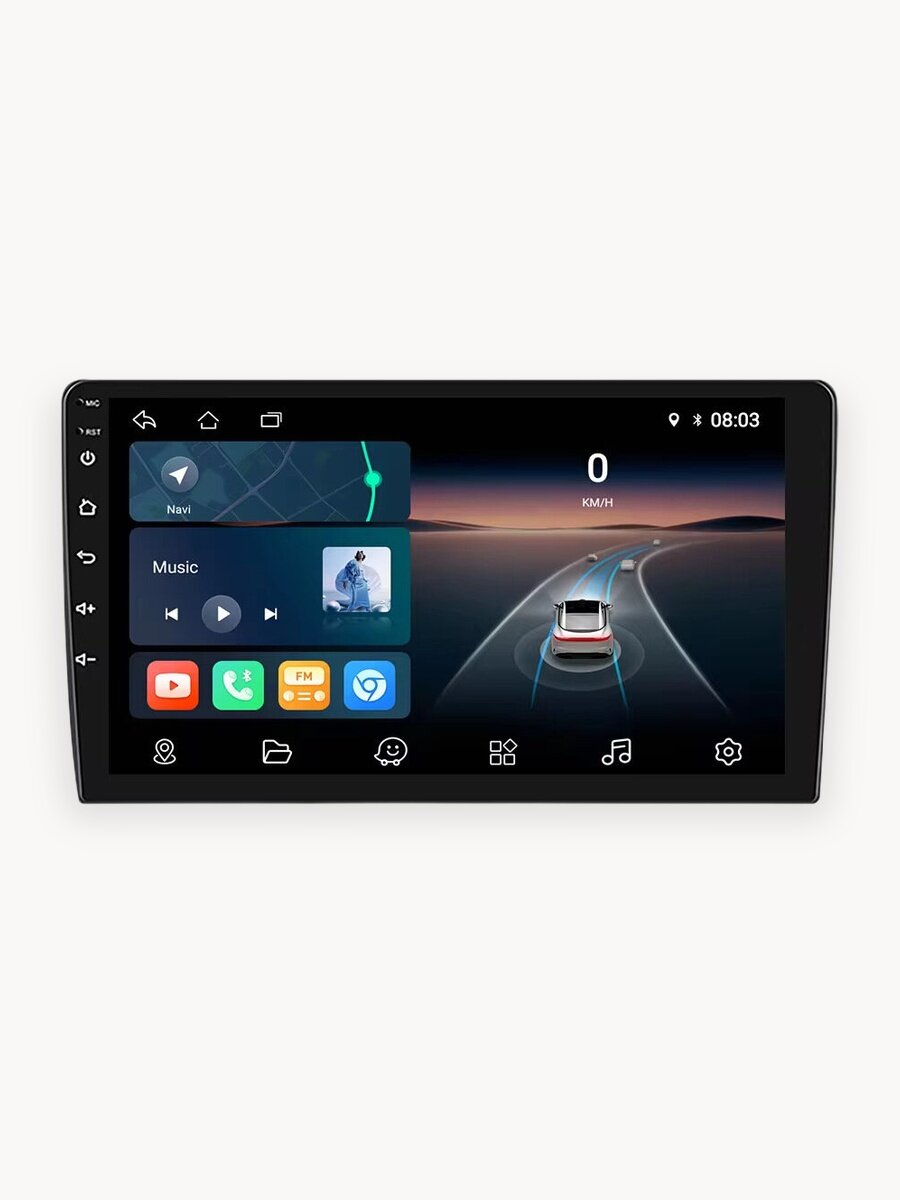 Навигатор автомобильный KUNFINE, 9", 1G+16G, ABS+металл, GPS, Bluetooth