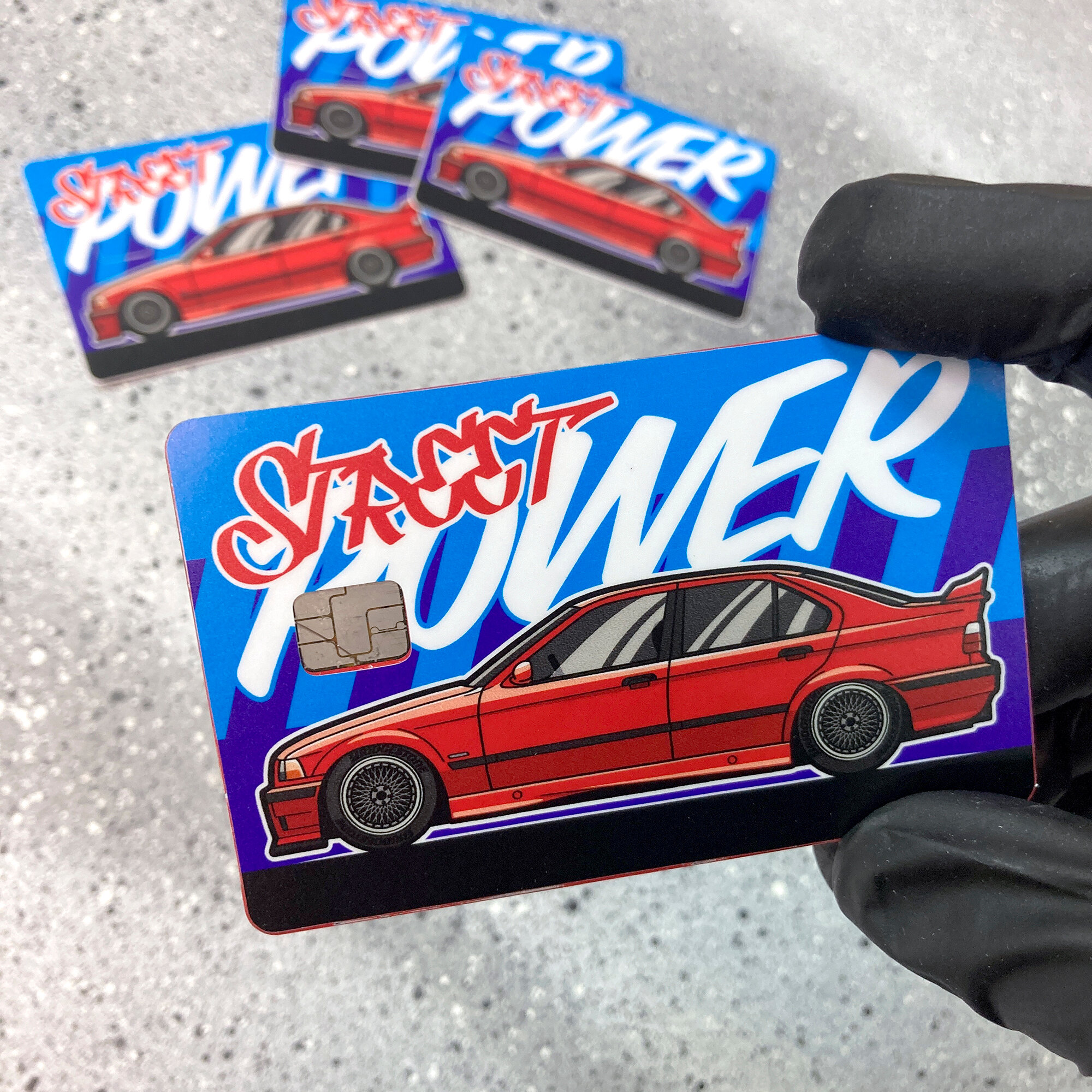 Наклейка на банковскую карту BMW E36 Street Power