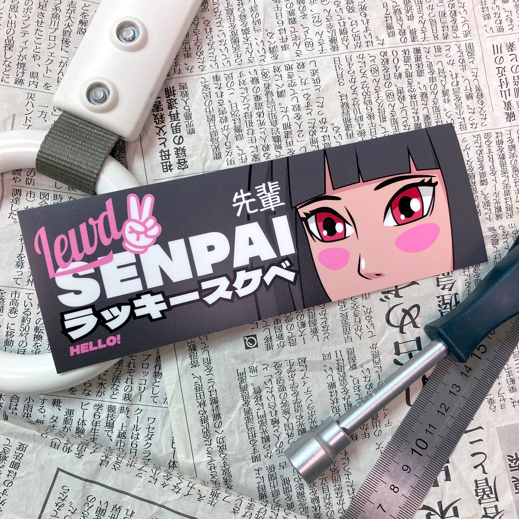 Наклейка на авто, JDM slap sticker, Lewd senpai anime / Resource Stickers