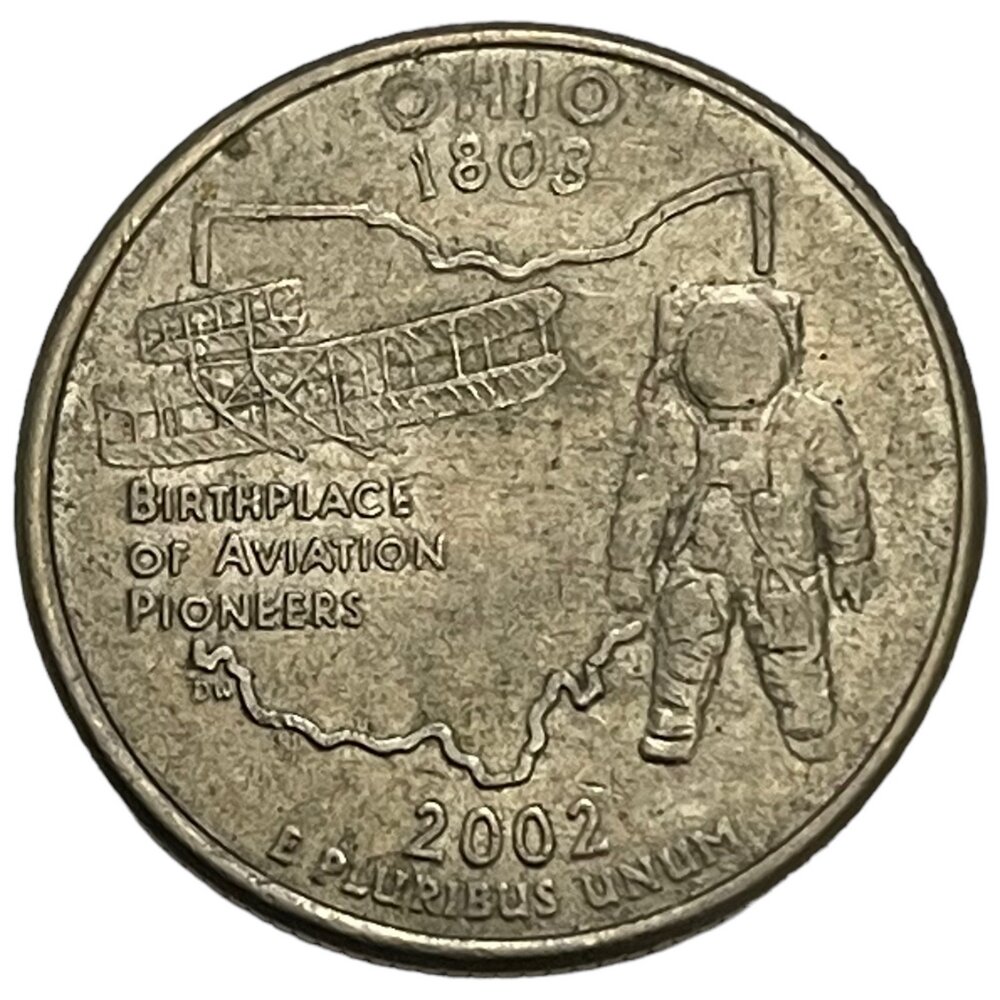 США 25 центов (1/4 доллара) 2002 г. (Квотеры 50 штатов - Огайо) (P) (CN)