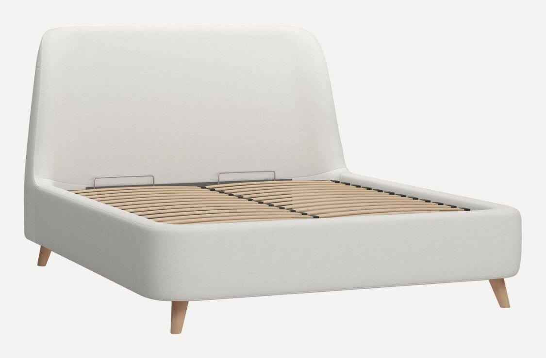 Кровать 160x200 двуспальная Divan.ru Молсон Букле Молочный, 200х170.5х127 см — фото 1