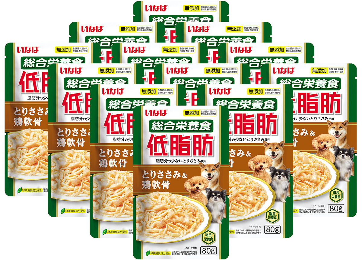 INABA TEISHIBO для взрослых собак с куриным филе и куриными хрящами в желе (80 гр х 12 шт)