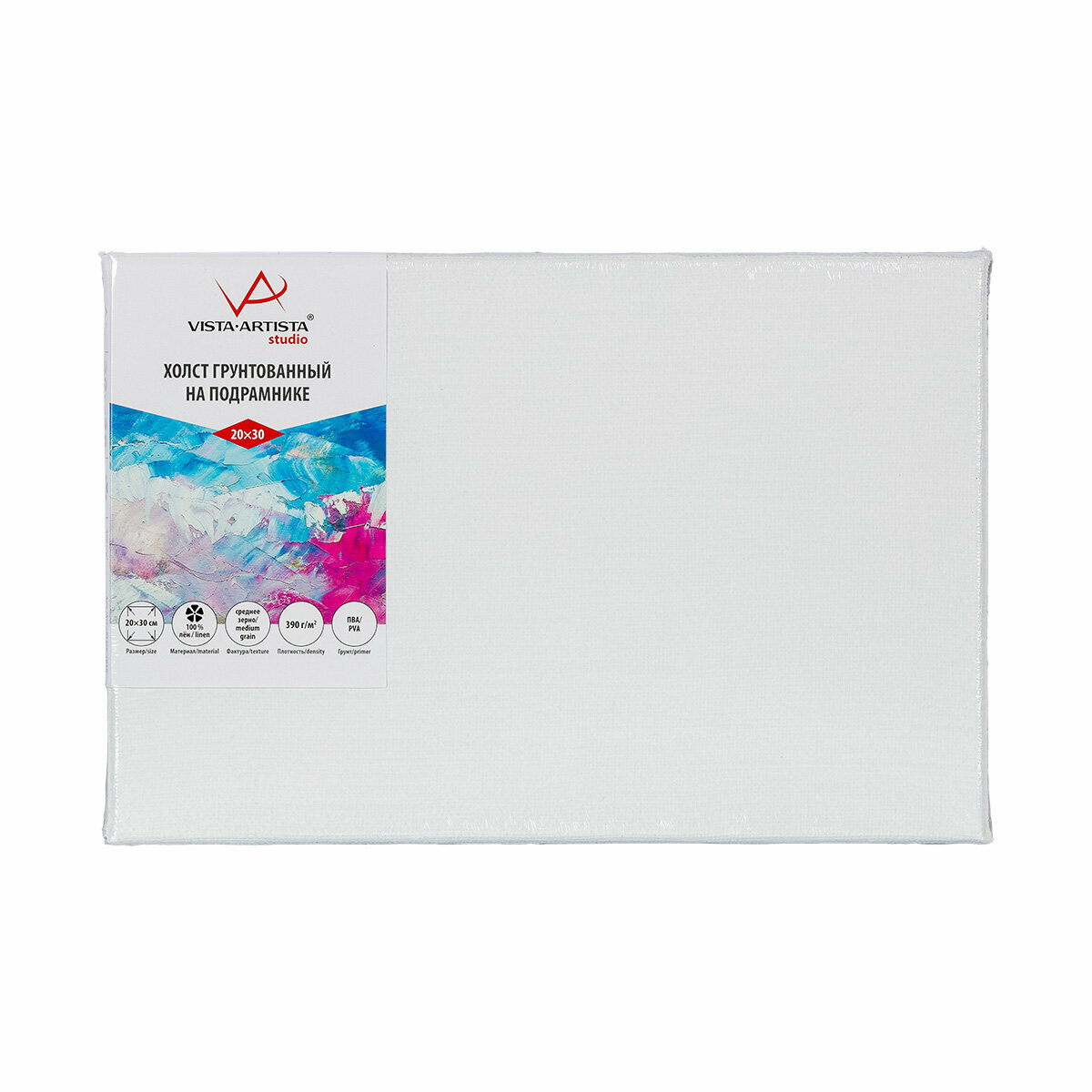 VISTA-ARTISTA PLMG-2030-ND58 холст грунтованный 100% лён 20x30 см Залесский среднезернистый