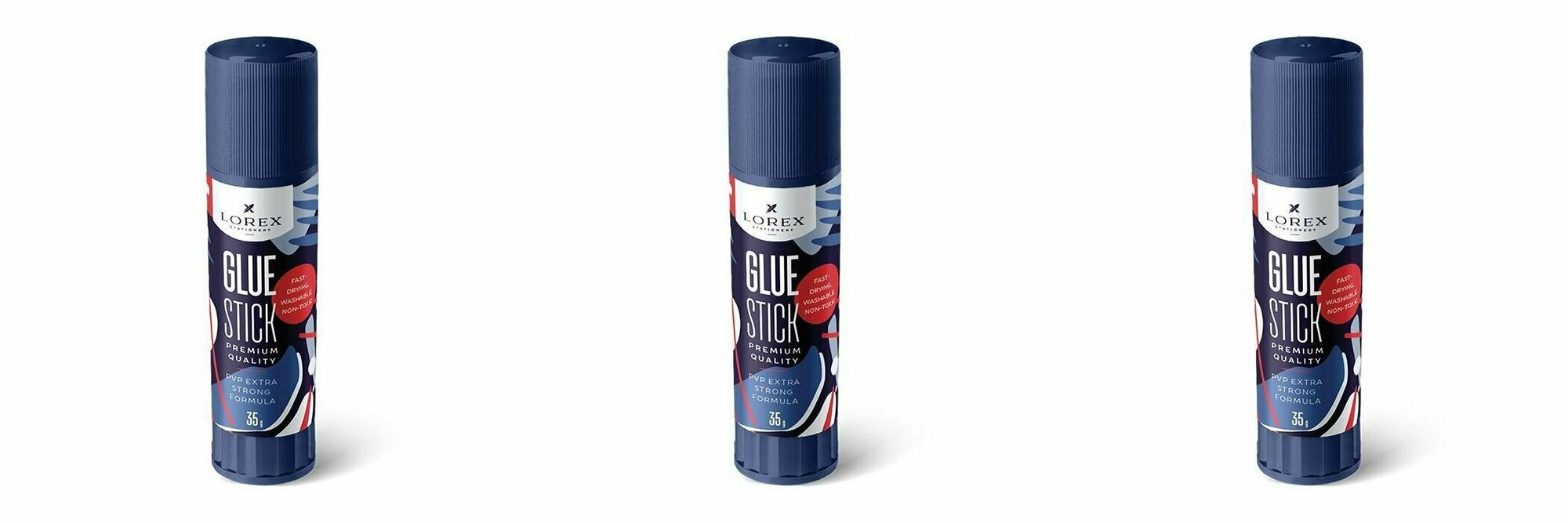 LOREX Клей-карандаш на PVP основе, 35 г, 3уп./