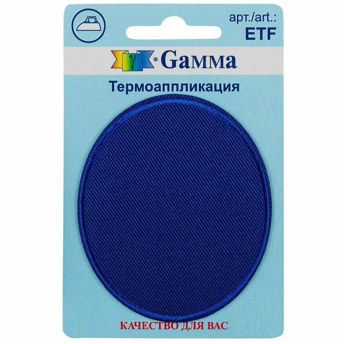 Термоаппликация "Gamma" ETF 01-025 Овал синий 7 х 6 см