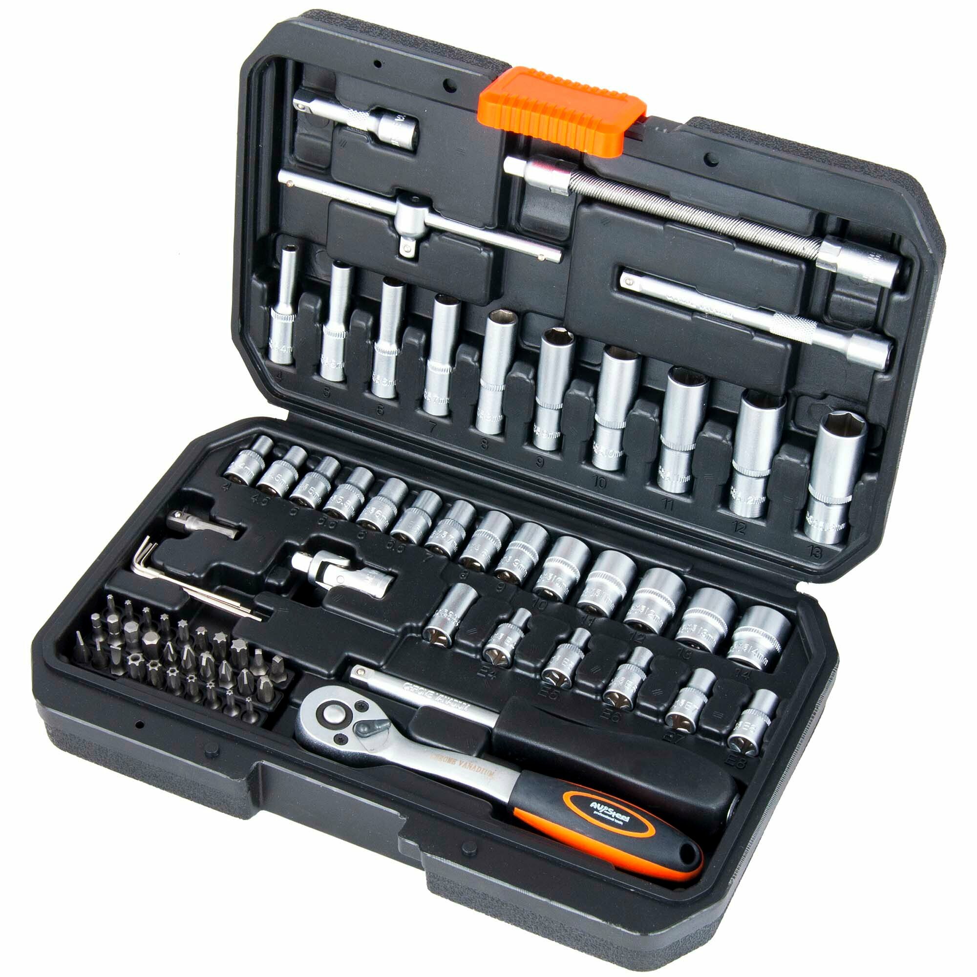 Набор инструмента "AV Steel" 72 предмета 1/4" профессиональный