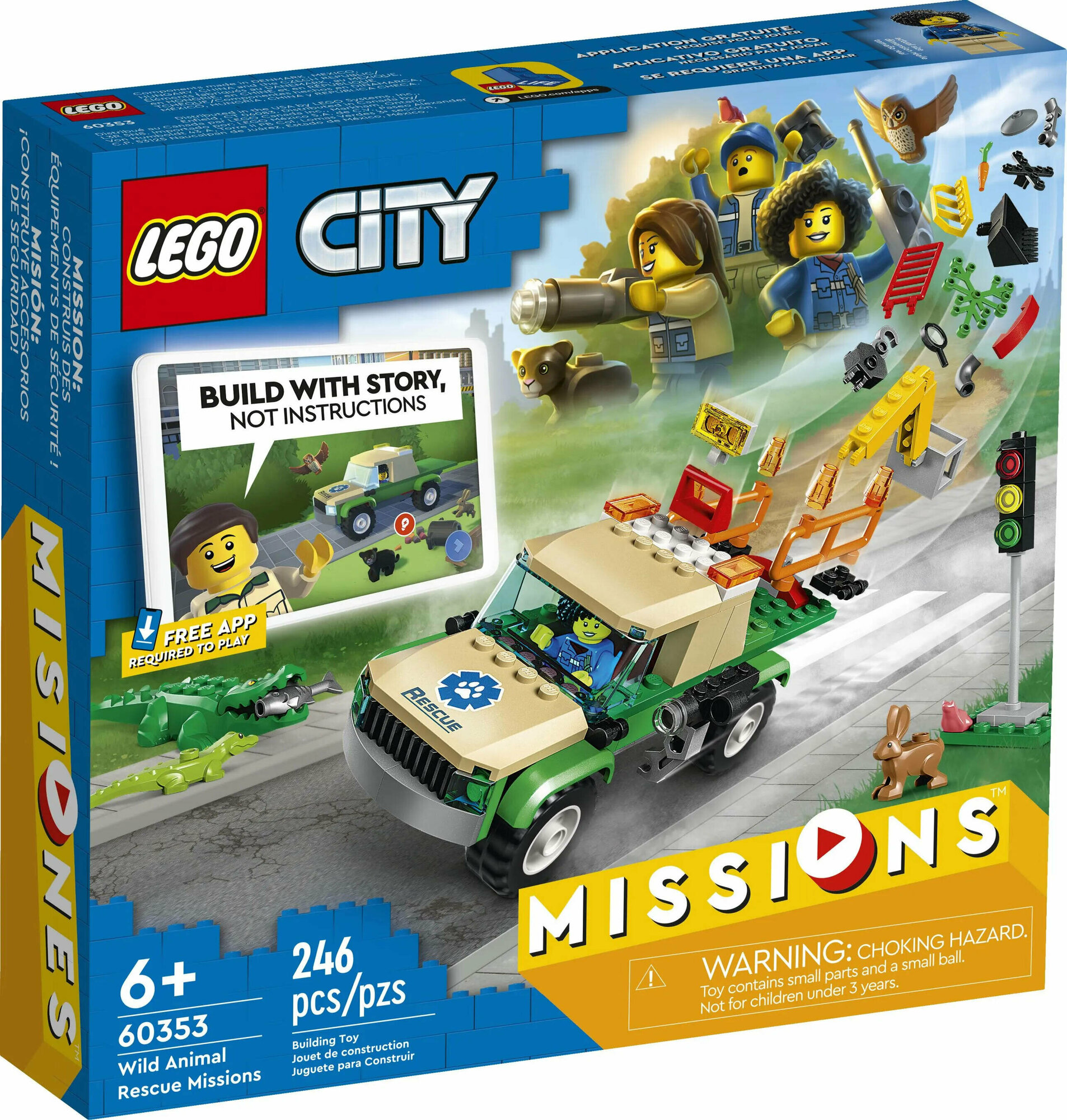 Конструктор LEGO CITY 60353 Миссии по спасению диких животных, 246 деталей, от 6 лет