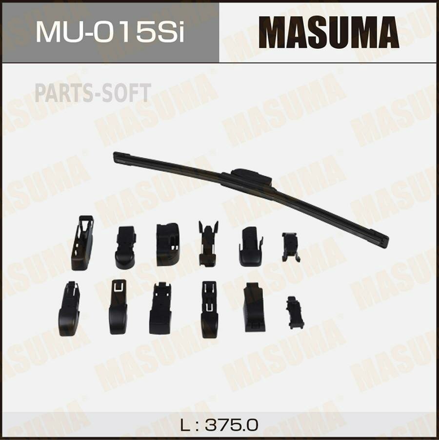 Щетка стеклоочистителя 15 (375мм), крюк Masuma арт. MU-015Si