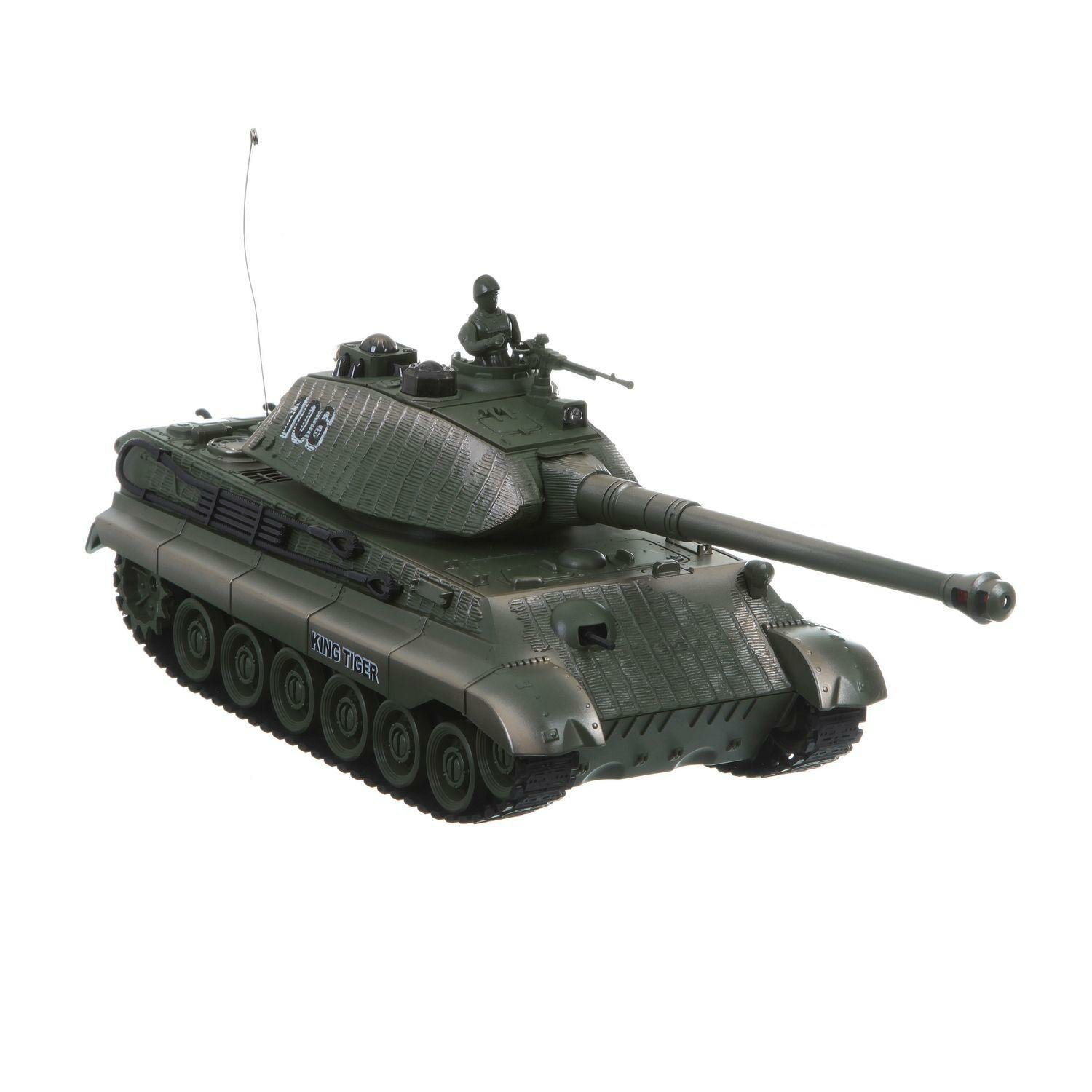 Радиоуправляемый танк GERMAN TIGER KING 2.4G 7 функций, масштаб 1:28 99805 - М60980