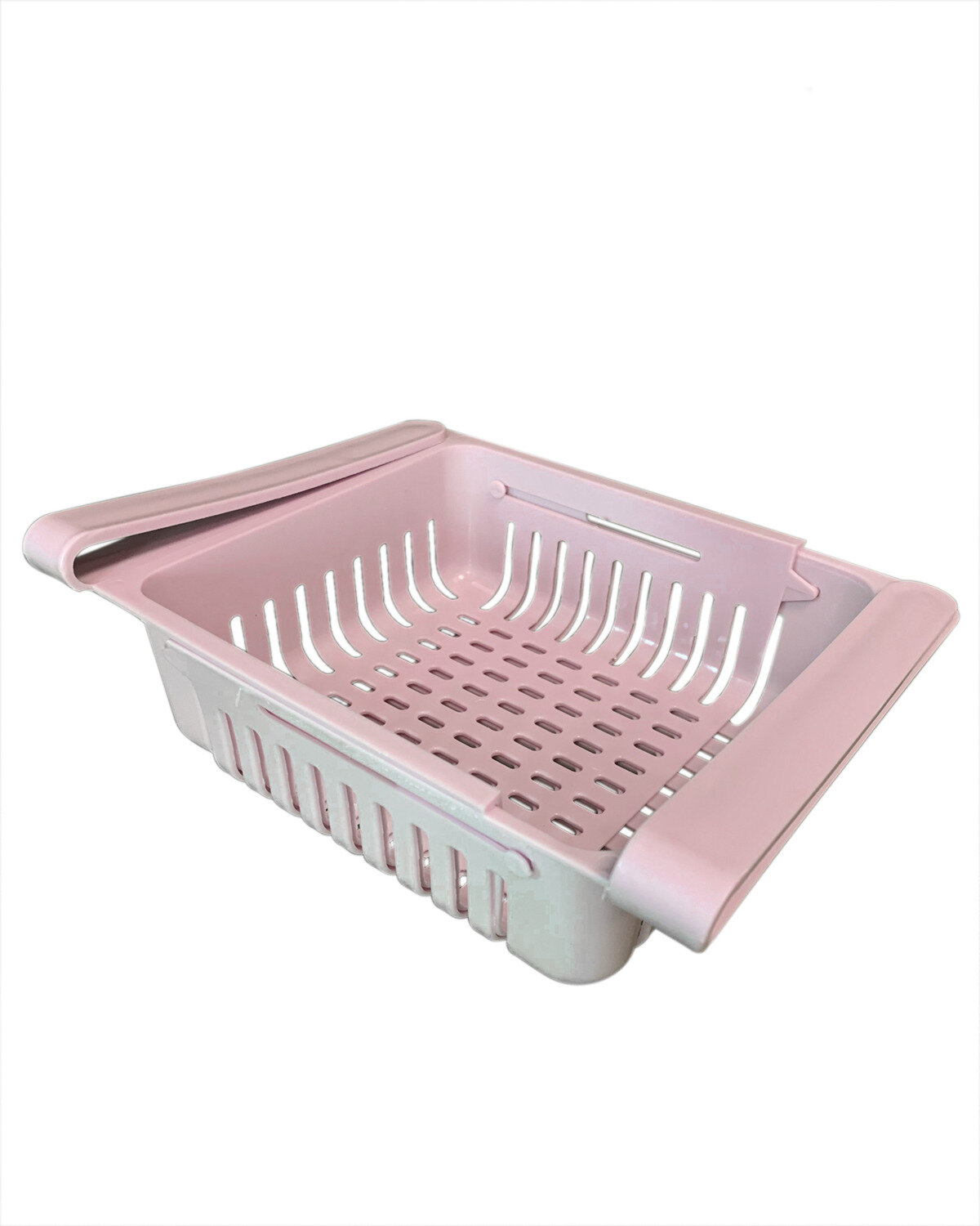 Раздвижной контейнер - органайзер для холодильника (розовый)