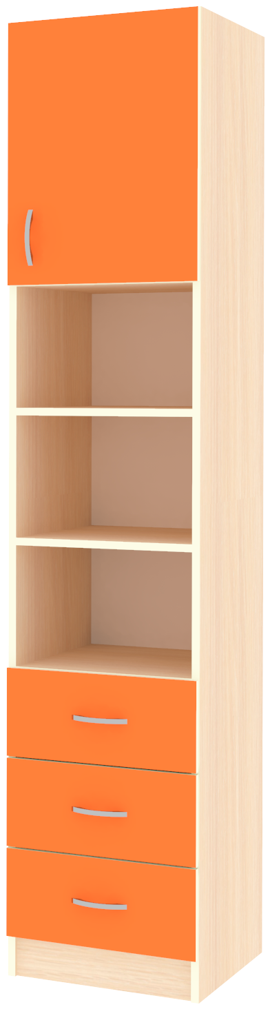 Пенал полуоткрытый КИВи Дуб Молочный Оранжевый