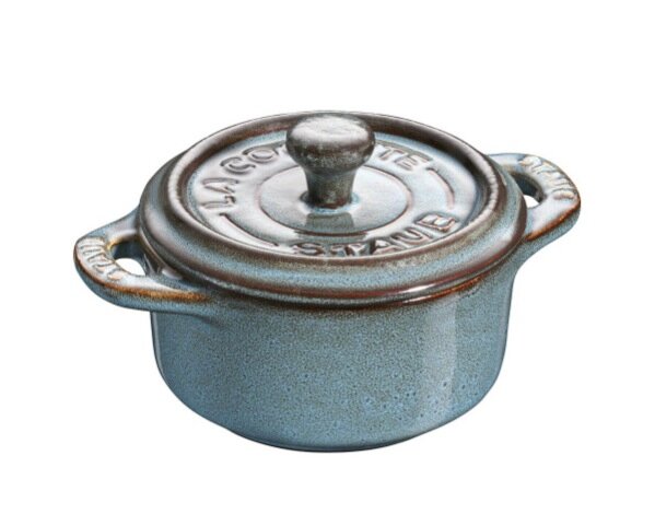 Мини-кокот Staub круглый, 10 см, античный бирюзовый