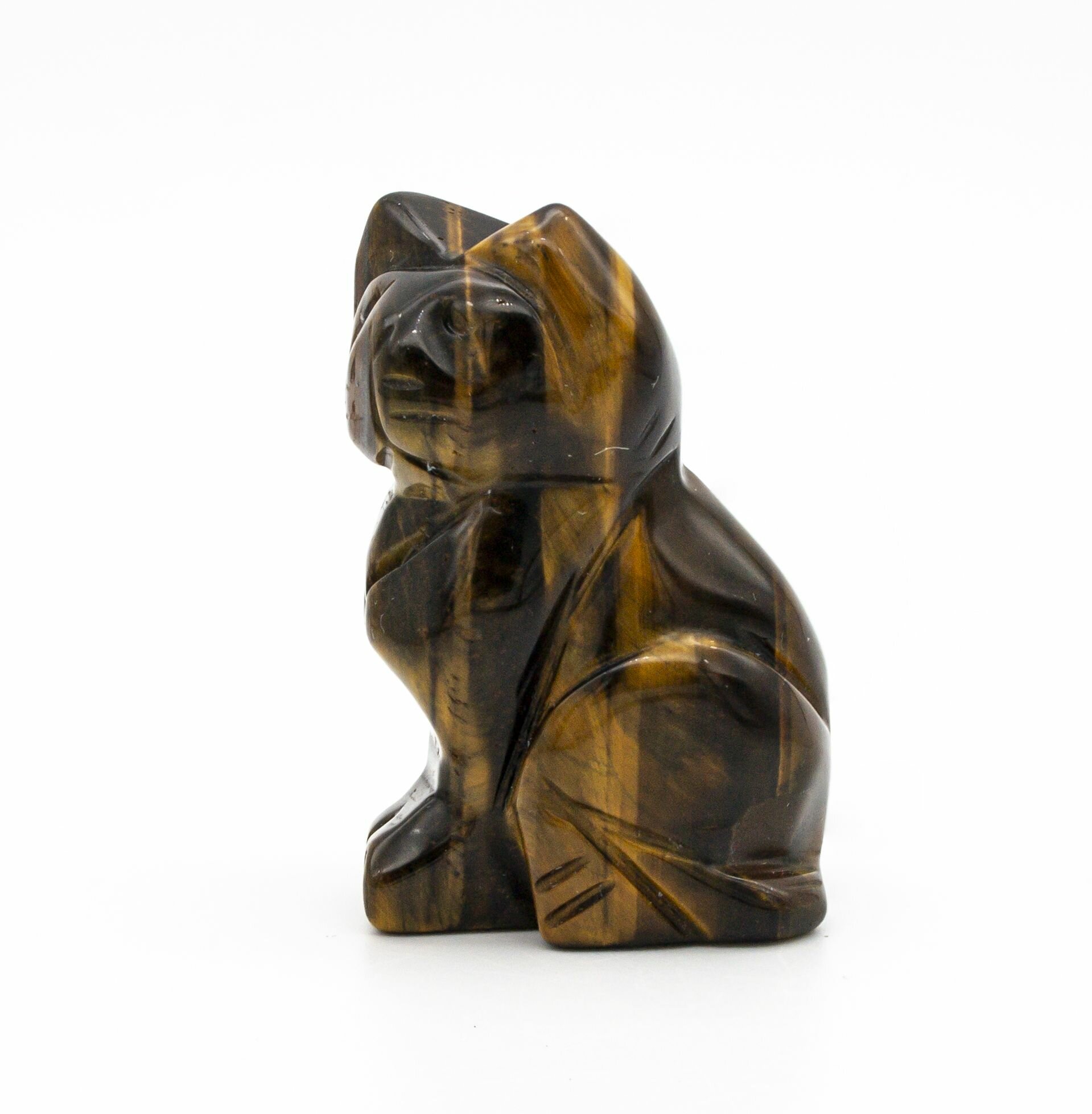 Статуэтка кота из тигрового глаза №1
