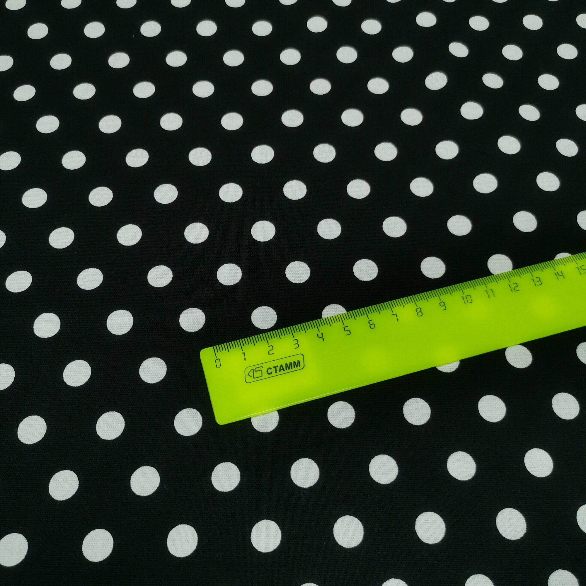 Ткань лён в горошек 100х150см Стрейч костюмная Размер горошка 1 см