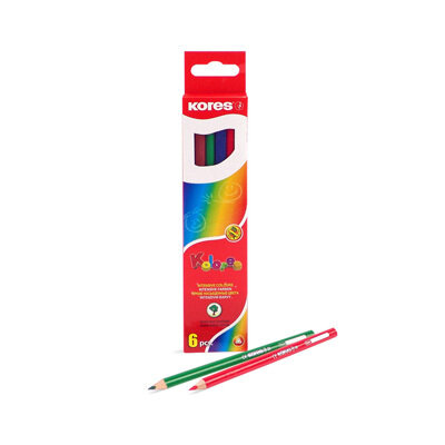 Карандаши цветные Kores, 6 цв.+ точилка ( 2 упаковки )