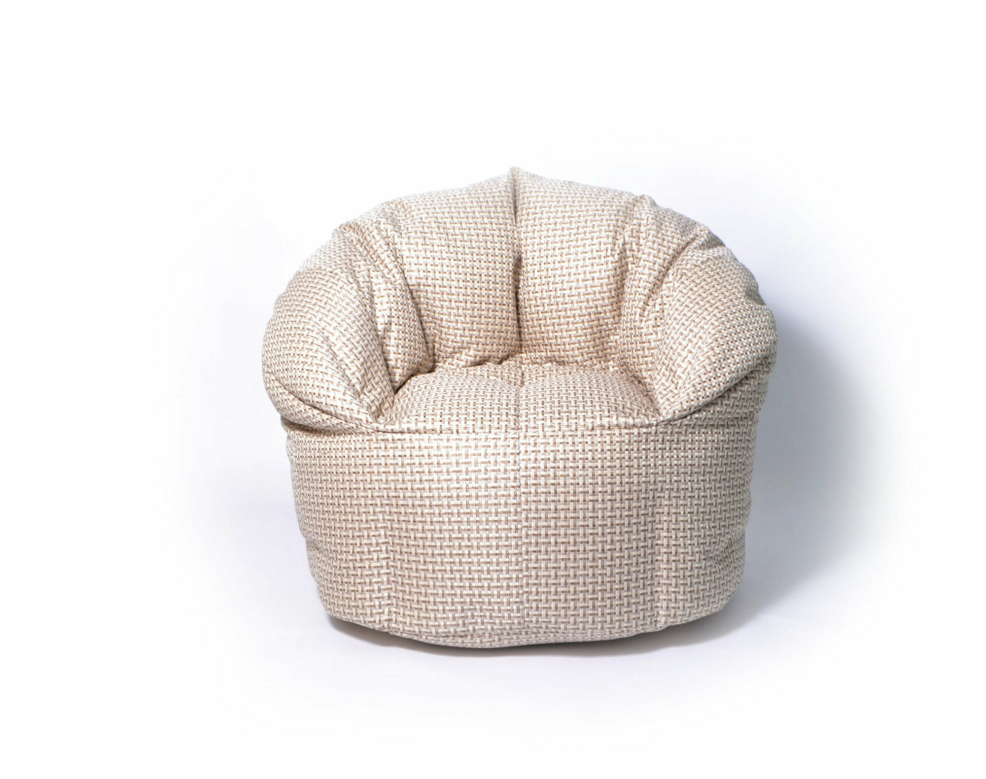 Кресло пуф бескаркасное "Релакс" 90*90*100 рогожка WOWPUFF Бежевый