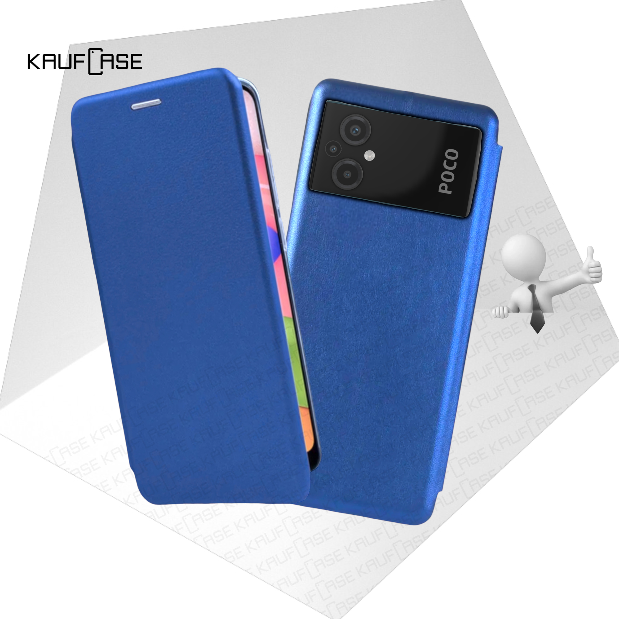 Чехол книжка для телефона Xiaomi Poco M5 / Poco M4 5G (6.58"), синий. Текстура под кожу