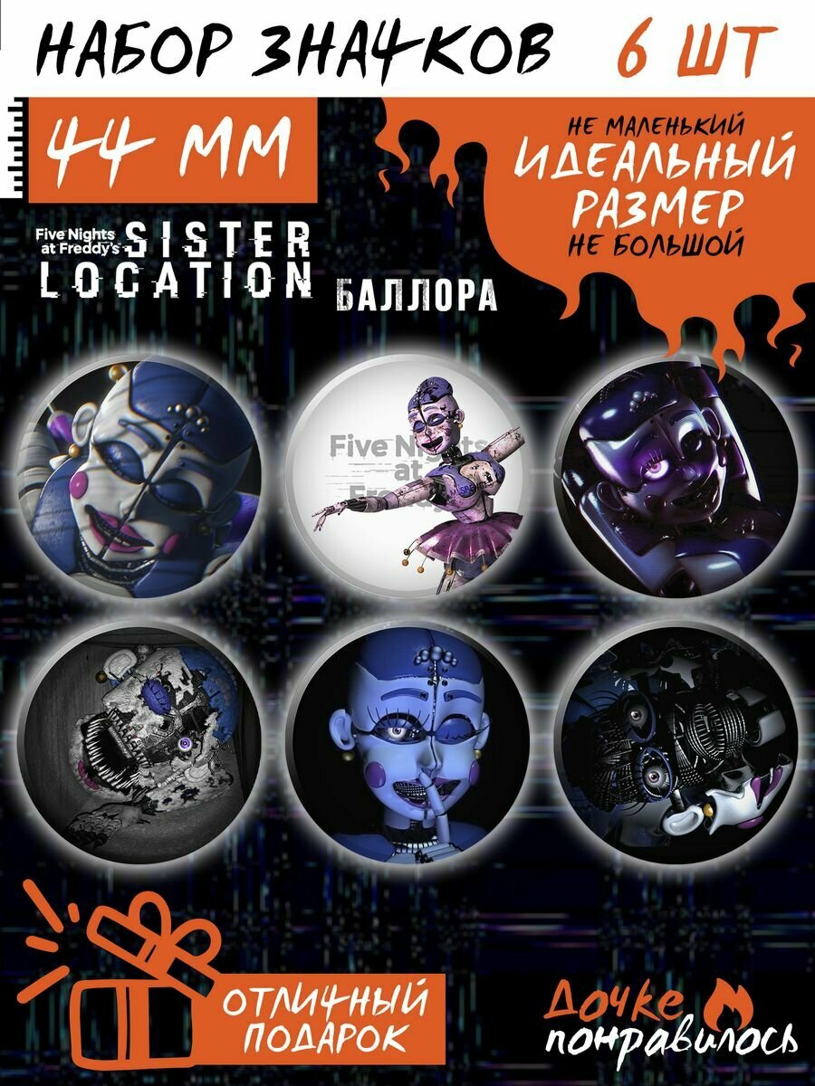 Значки на рюкзак пять ночей с Фредди фнаф