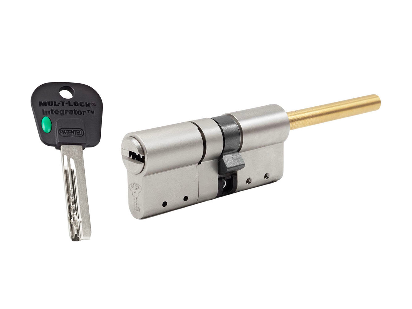 Цилиндр Mul-t-Lock Integrator Modular ключ-шток 86мм (размер 55х31Ш мм) - Никель, Флажок