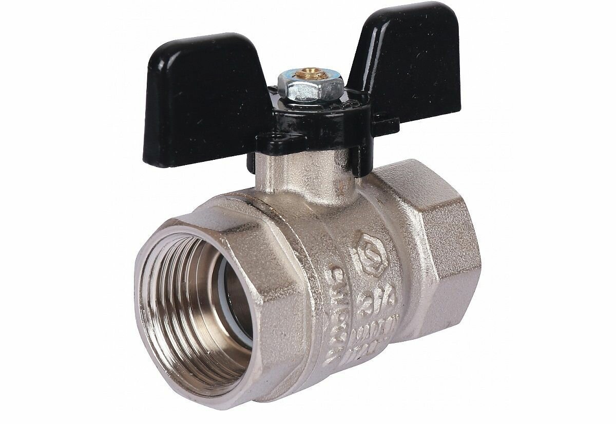 Шаровой кран полнопроходной 3/4" ВН/ВН, DN20, ручка бабочка