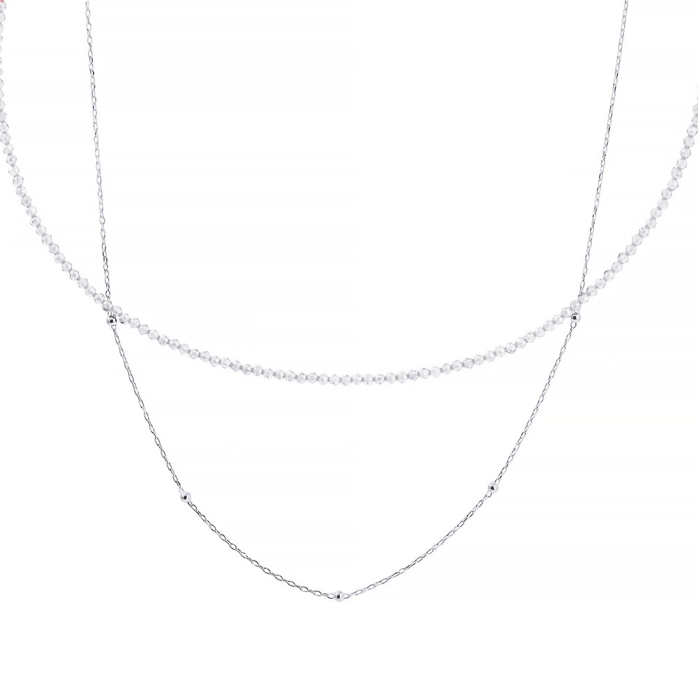 Колье, серебро, 925 проба, родирование, лунный камень