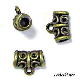 Фурнитура для бижутерии Бейл Изогнутый 0002446 цвет бронзовый 11x6 мм, цена за 30 шт.