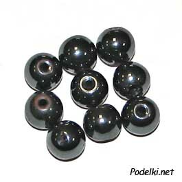 Натуральная бусина Гематит 0003339 шарик 8 мм, цена за 10 шт.