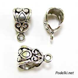 Фурнитура для бижутерии Бейл Стремя изящное 0002461 цвет серебряный 13x8 мм, цена за 10 шт.