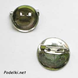 Фурнитура для бижутерии Круглая булавка DC202-02 серебряный цвет 30 мм, цена за 10 шт.