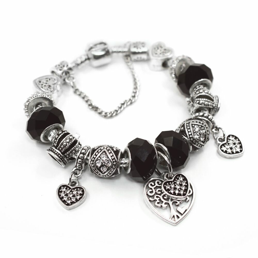 Браслет-цепочка Handinsilver ( Посеребриручку ), стразы, стекло, муранское стекло