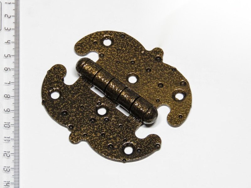 Петля накладная фигурная (для дверей, окон, ставень, калиток и мебели)ноэз ПН5-90-SL старая бронза