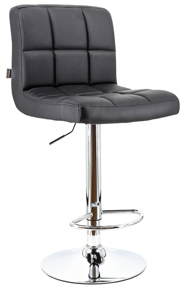 Стул барный Everprof Asti Ткань Экокожа Черный со спинкой