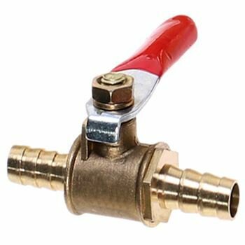 Кран шаровый латунный со штуцерами 12 мм, для шланга