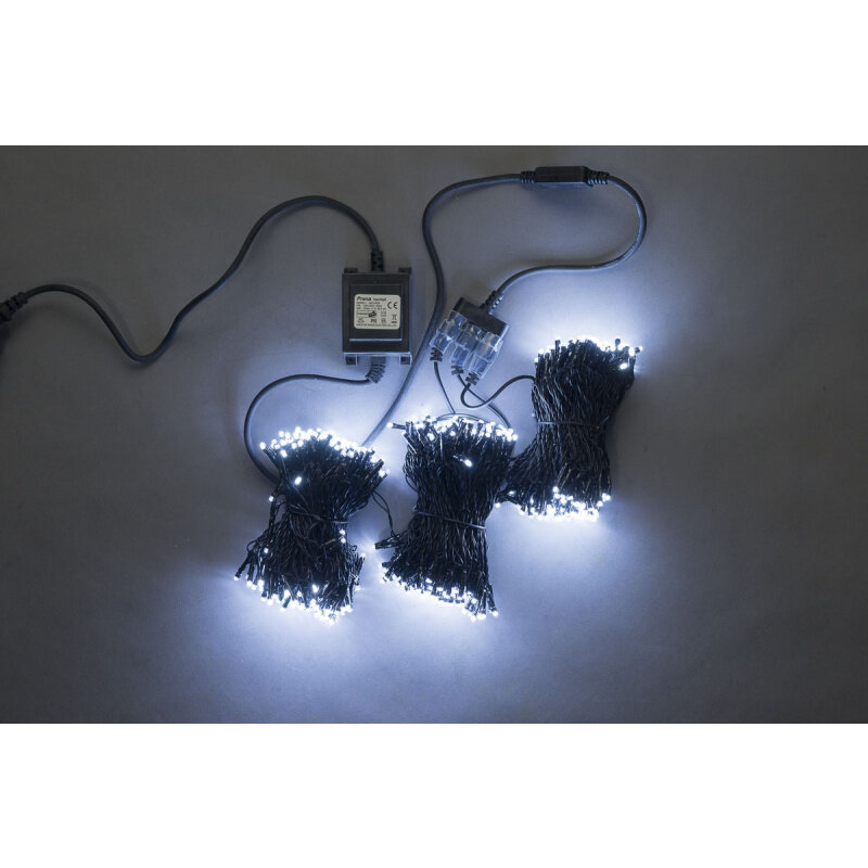 LED-BS-200*3-20M*3-24V-W Светодиодная гирлянда Спайдер 3*20м, 24V, белые LED/черный провод. Flesi